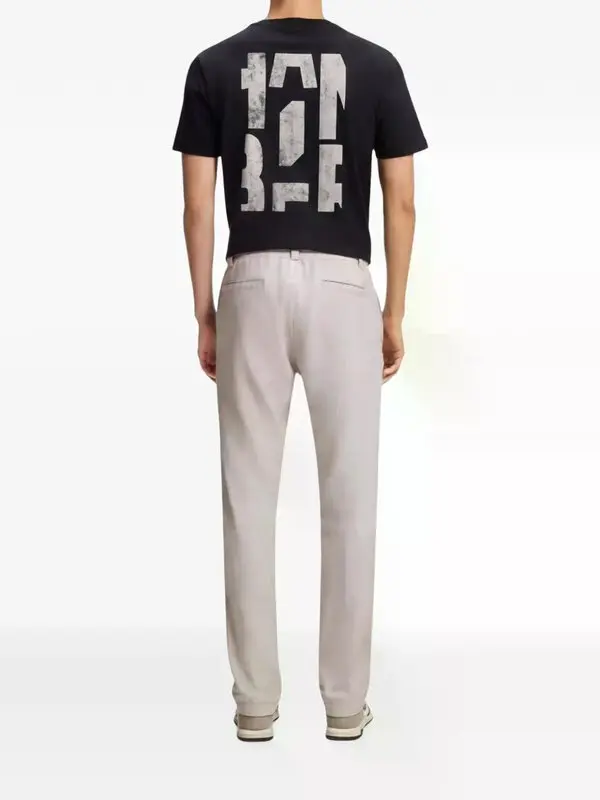 BOSS Linen-blend Trousers With Logo Detail