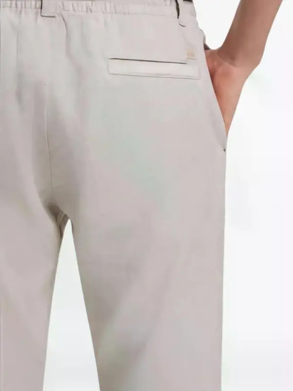 BOSS Linen-blend Trousers With Logo Detail