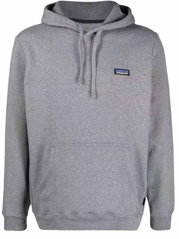 Patagonia Logo-patch Long-sleeved Hoodie - Grey