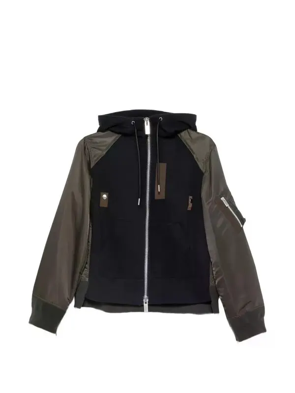 Sacai Panelled Hooded Jacket - Black