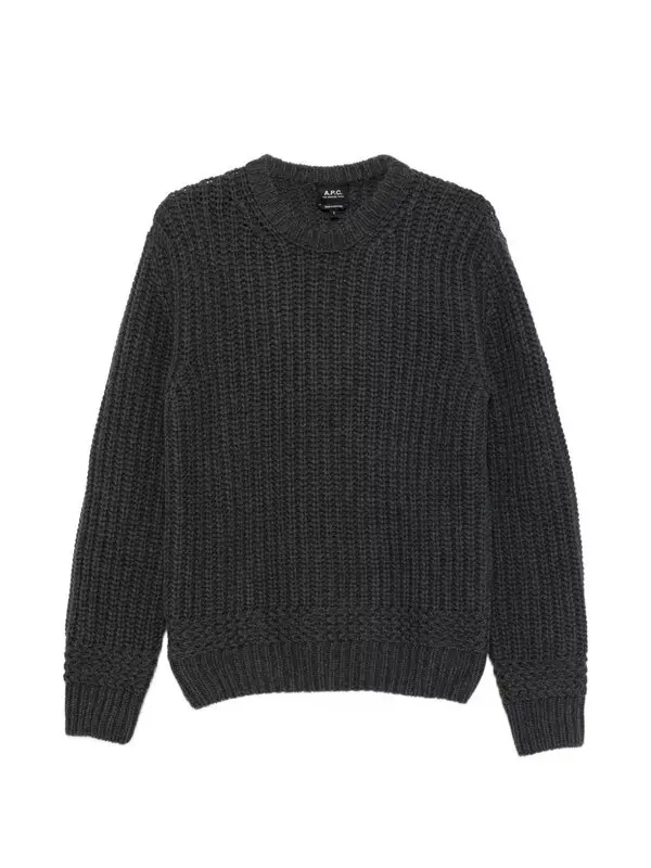 A.p.c. Chunky Knit Crew Neck Sweater - Grey