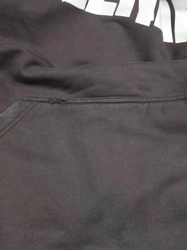 Balenciaga Logo Print Distressed Hoodie