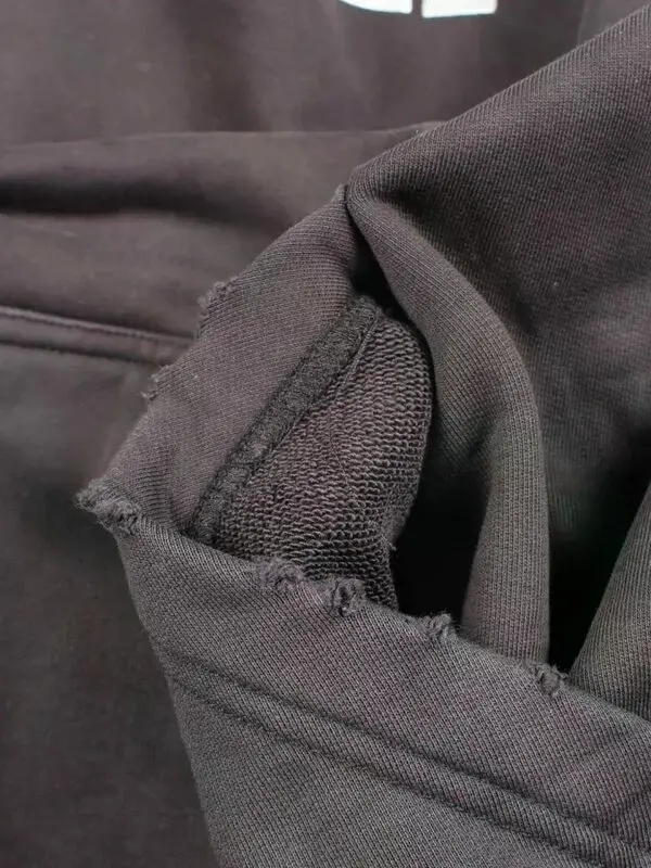 Balenciaga Logo Print Distressed Hoodie
