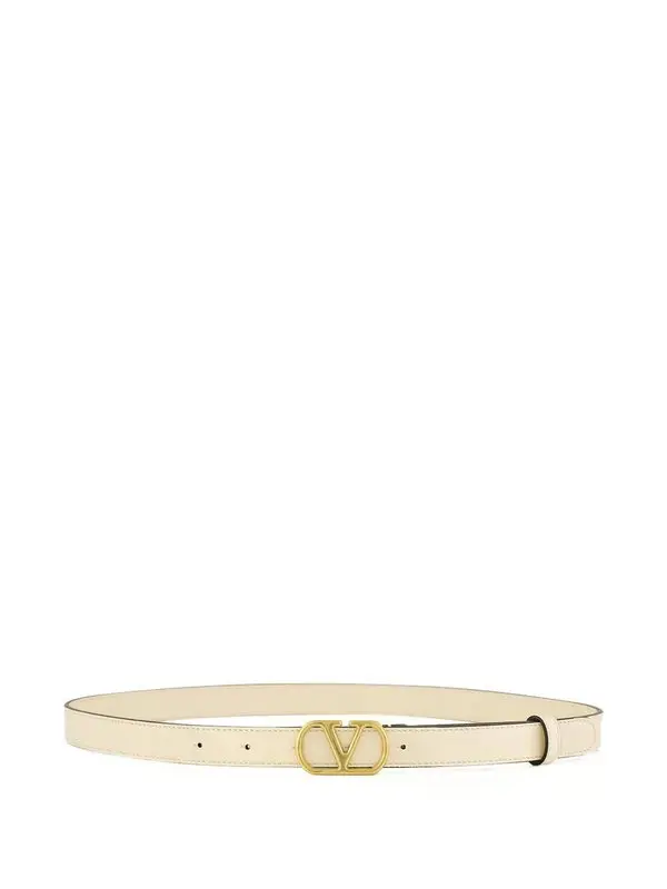 Valentino Garavani Vlogo Signature Leather Belt - Neutrals