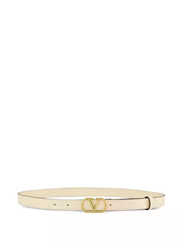 Valentino Garavani Vlogo Signature Leather Belt - Neutrals