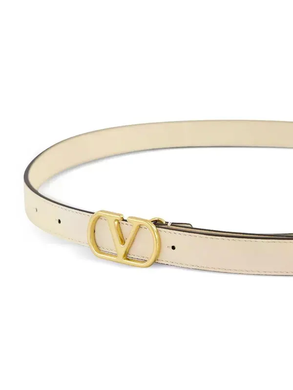Valentino Garavani Vlogo Signature Leather Belt - Neutrals