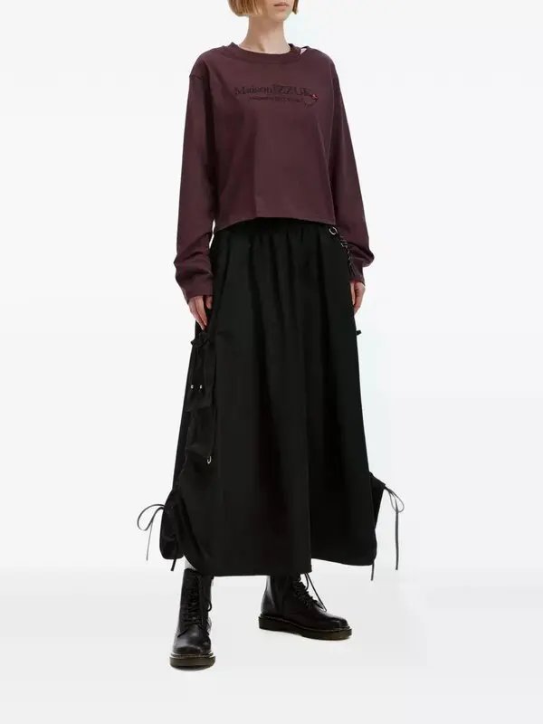 Izzue Ruched-sides Cargo Maxi Skirt