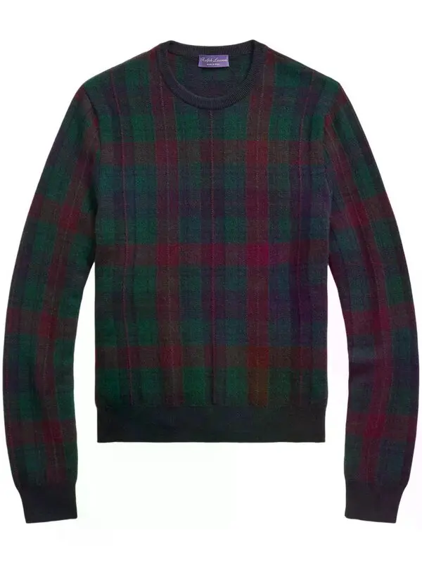 Ralph Lauren Purple Label Plaid Sweater - Green