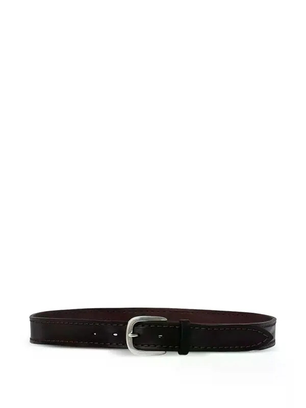 Orciani Smooth Leather Belt With Silver-tone Buckle - Brown