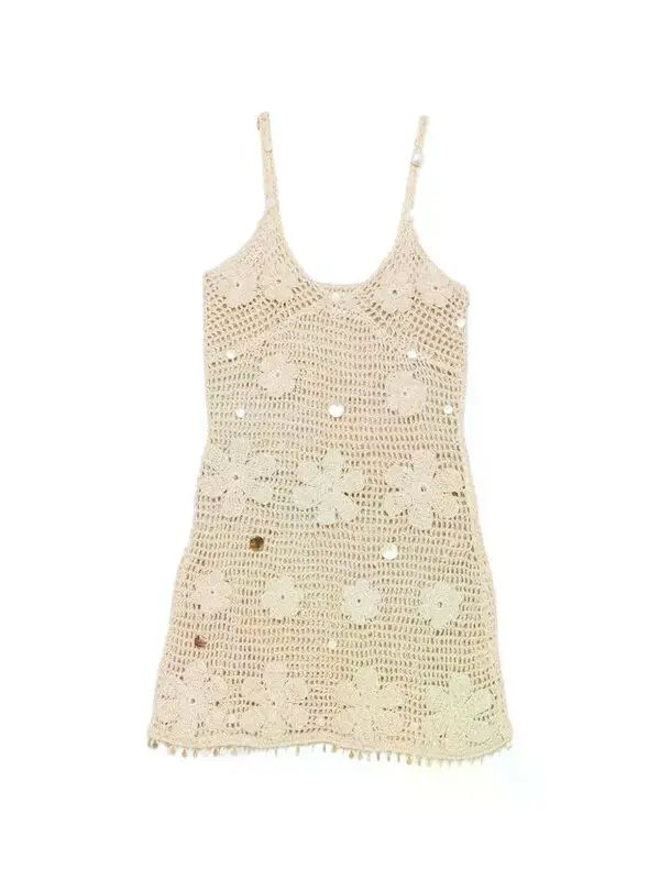 ASTA RESORT Delilah Hand-crochet Mini Dress - Neutrals
