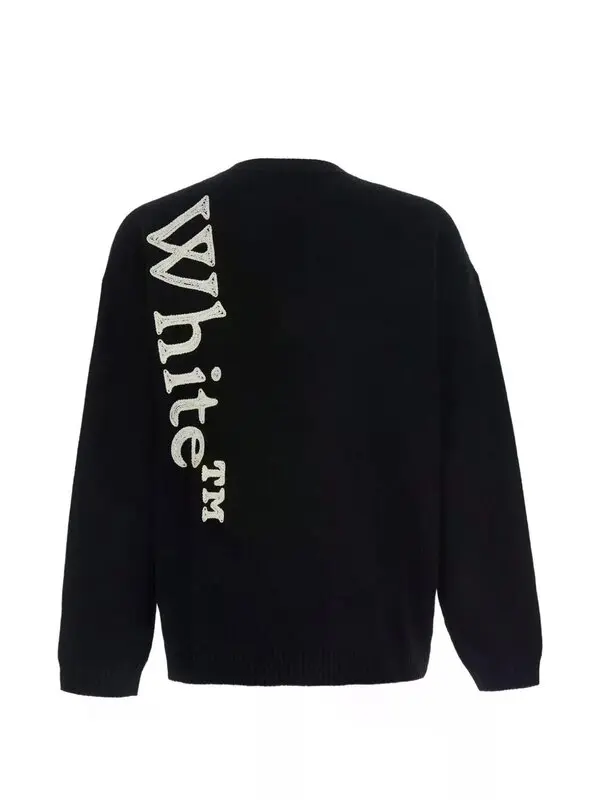 Off-White Logo-embroidered Knitted Crew Neck Sweater