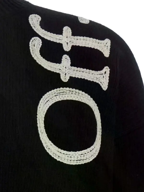 Off-White Logo-embroidered Knitted Crew Neck Sweater