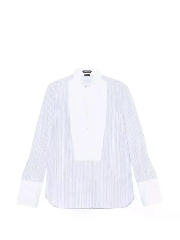 TOM FORD Vertical Stripe Bib Front Shirt - White