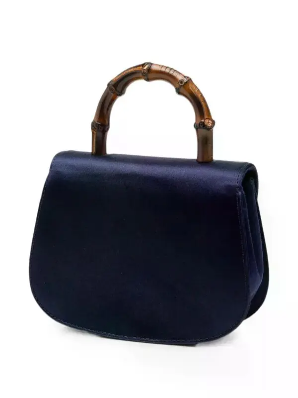 Gucci 20th Century Mini Satin Bamboo Night Satchel - Blue