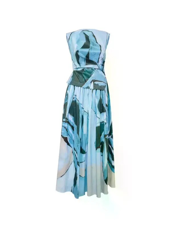 Acler Robaker Abstract-print Maxi Dress - Blue
