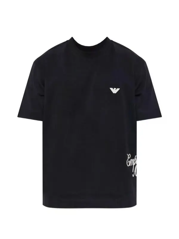 Emporio Armani Logo-embroidered T-shirt - Blue