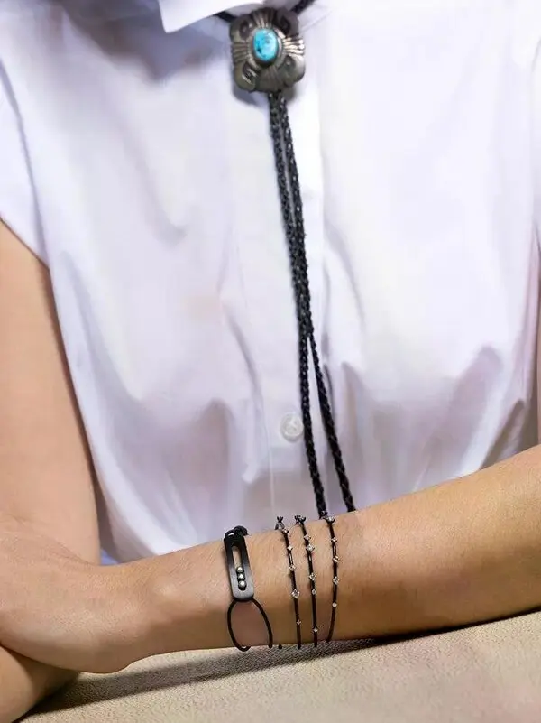 MATTIA CIELO Diamond Three-row Bracelet - Black