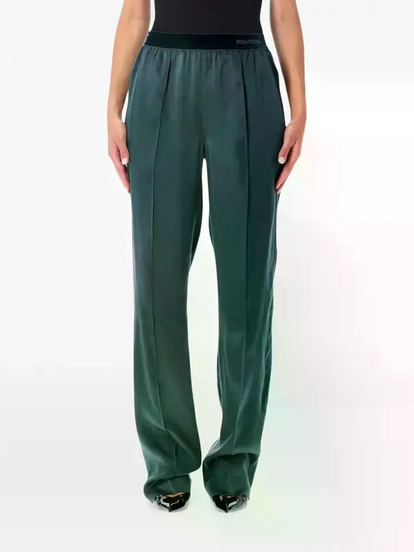 TOM FORD Peach-feel Silk Satin Pyjama Trousers - Green