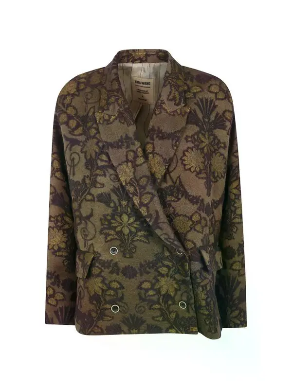 UMA WANG Floral-jacquard Double-breasted Blazer