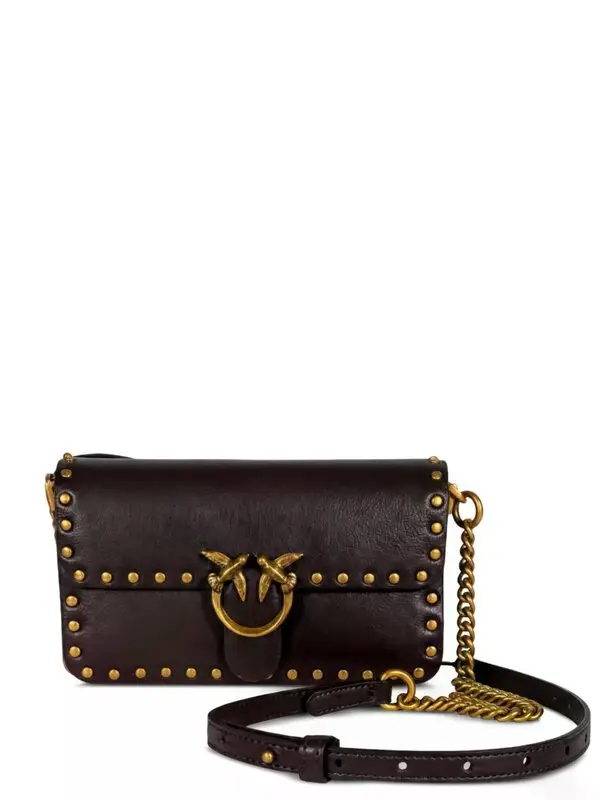 Pinko Love One Studded Cross Body Bag - Brown