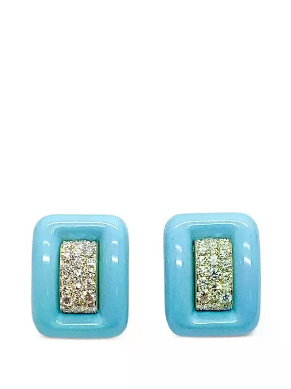 ANDREOLI Turquoise And Diamond Earrings - Gold