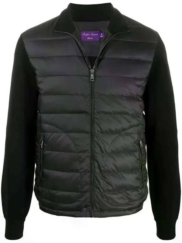 Ralph Lauren Purple Label Padded Knit Jacket - Black