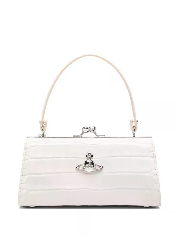 VIVIENNE WESTWOOD Doll Croc-embossed Leather Top Handle Bag - Neutrals