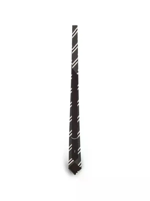 Saint Laurent Striped Tie In Silk Jacquard