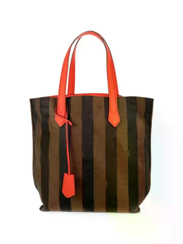 Fendi Pequin Striped Tote Bag - Brown