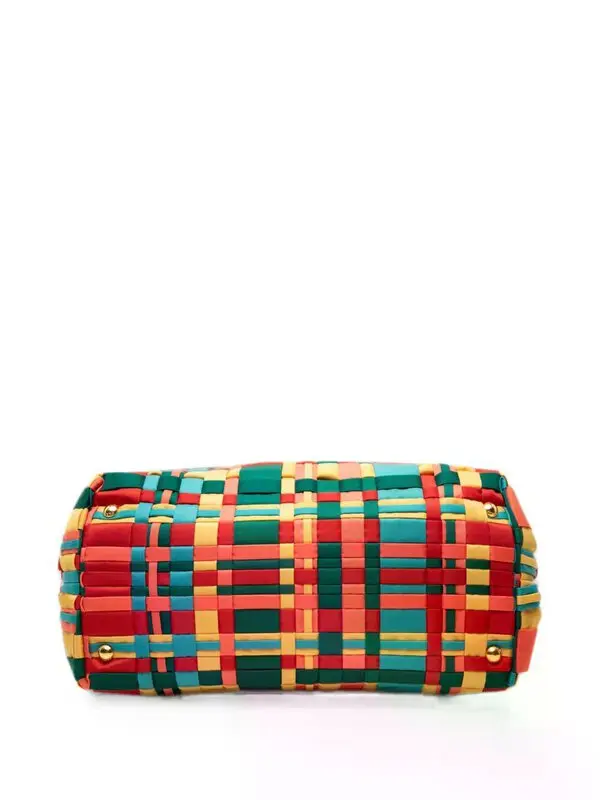 Prada 2000-2013 Multicolor Woven Tessuto Shopping Tote Bag