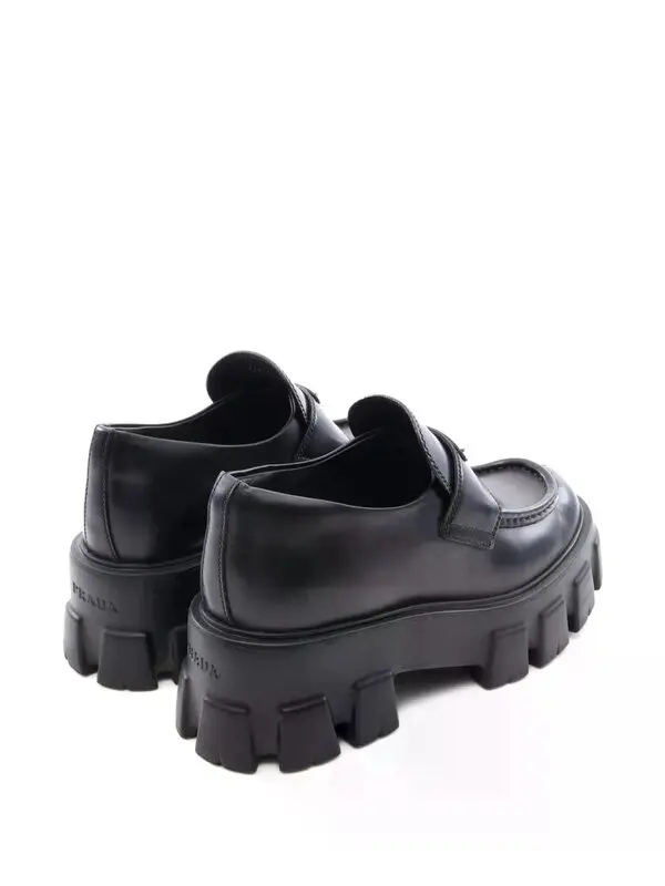 Prada Logo Plate Platform Loafers