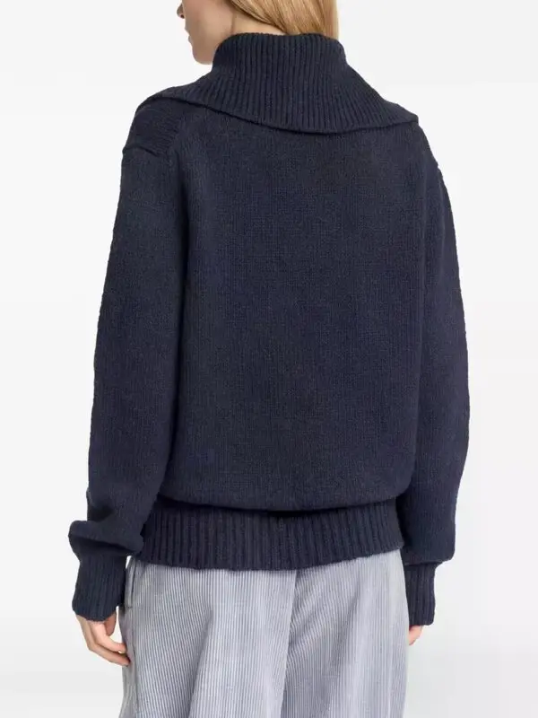 Malo Button-placket Spread-collar Sweater