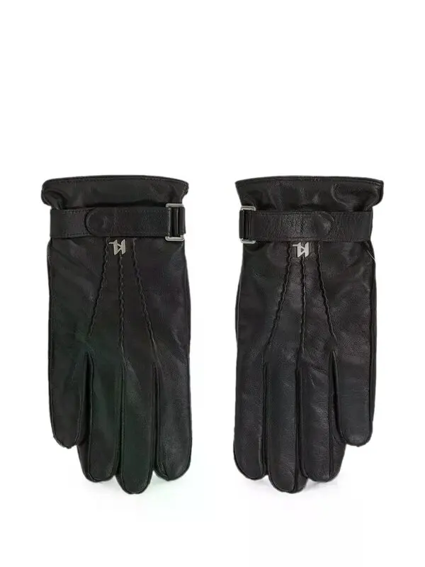 Karl Lagerfeld K/monogram Leather Gloves - Black