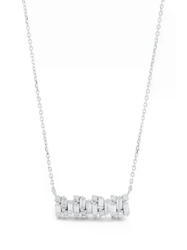 SUZANNE KALAN Shimmer Bar-pendant Diamond Necklace