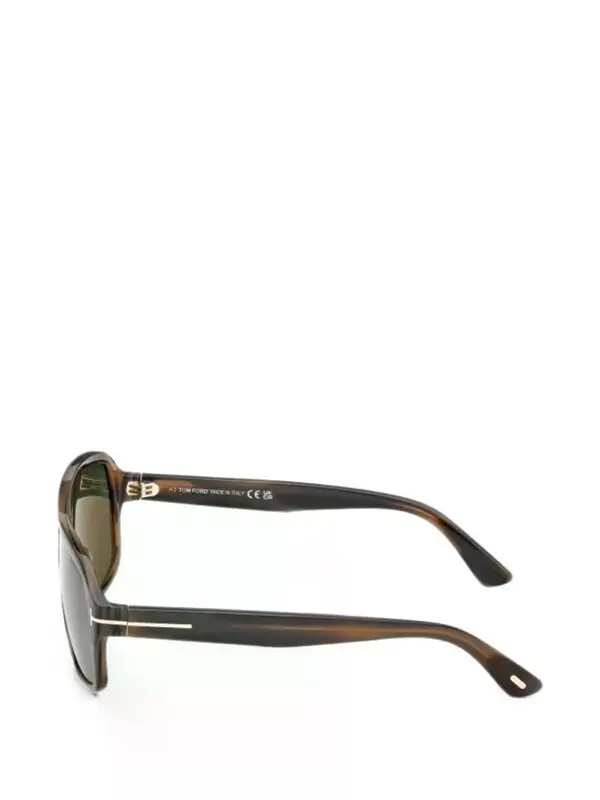 TOM FORD William Tortoiseshell-effect Rectangle-frame Sunglasses