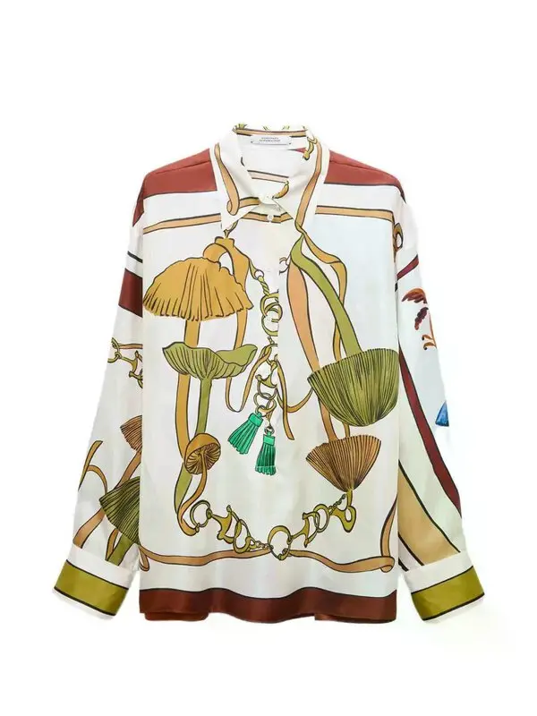 Dorothee Schumacher Silk Ribbon Print Shirt - White