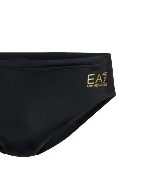 EA7 Logo-print Swimming Briefs - Black