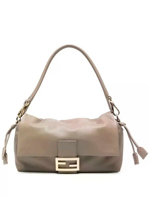Fendi Medium Baguette Leather Shoulder Bag - Neutrals