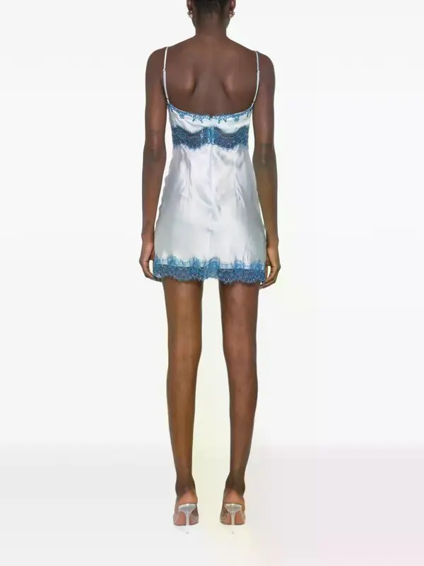 ASTA RESORT Beaded Lace-trim Mini Dress