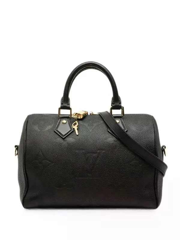 LOUIS VUITTON 2021-2026 Monogram Giant Empreinte Speedy Bandouliere 25 Satchel - Black