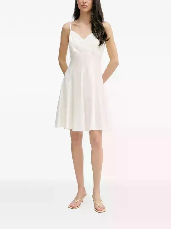 GAUDI V-neck Flared Mini Dress - White