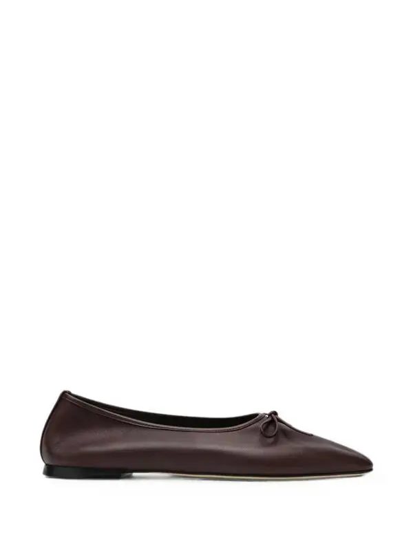 Dear Frances Bow-detail Leather Ballet Flats