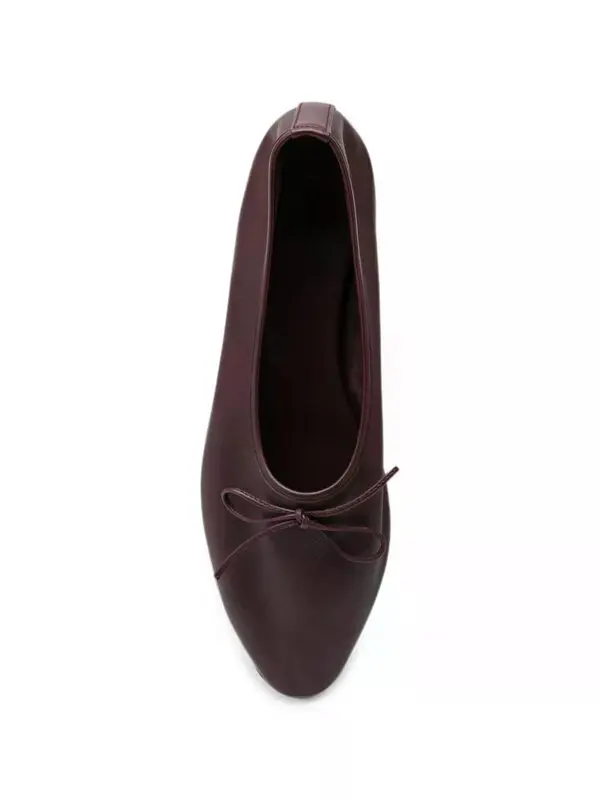 Dear Frances Bow-detail Leather Ballet Flats