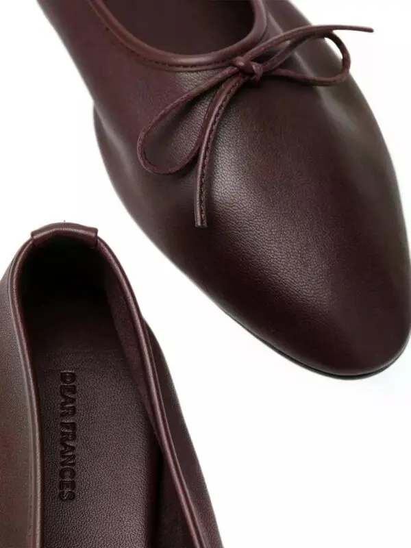 Dear Frances Bow-detail Leather Ballet Flats