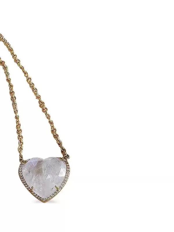 Irene Neuwirth Heart-cut Moonstone And Diamond Pendant Necklace - Gold