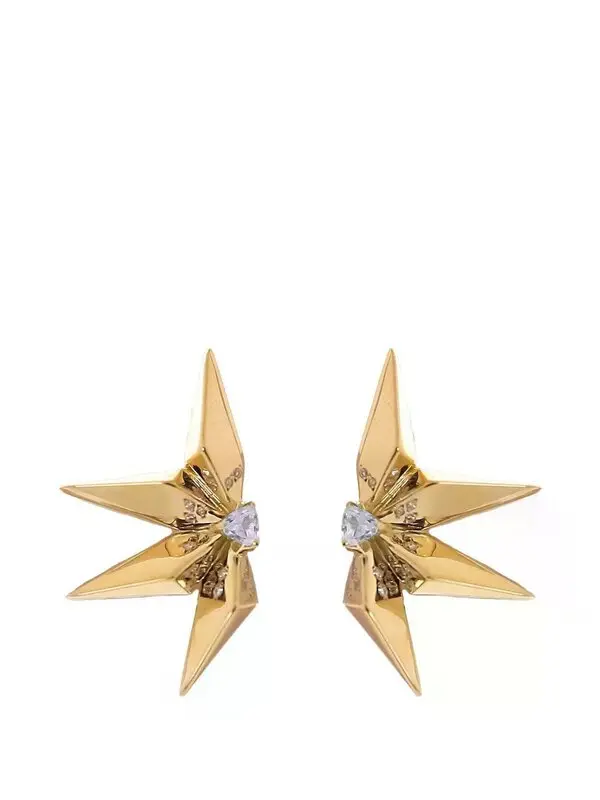 CAROL KAUFFMANN 18k Yellow Sapphire And Diamond Starburst Earrings - Gold