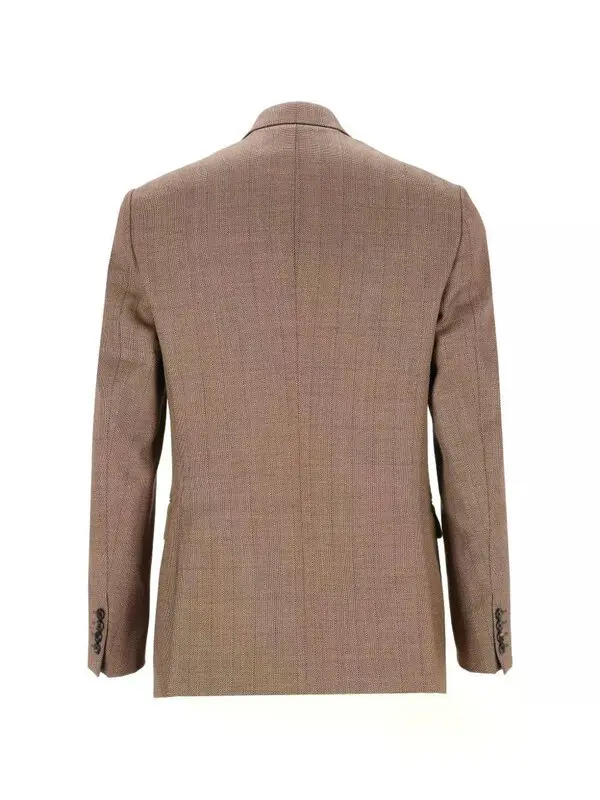 Emporio Armani Lined Blazer In Herringbone Virgin Wool