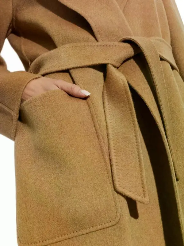 Max Mara Long Camel Robe Coat With Belt