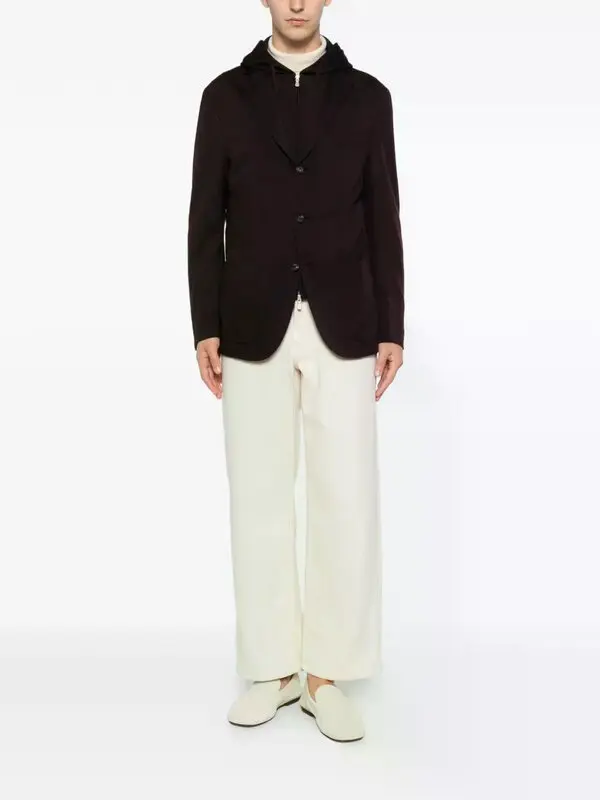 Eleventy Hooded Single-breasted Jacket