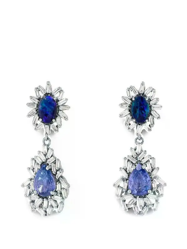 SUZANNE KALAN Sapphire Drop Earrings - Silver